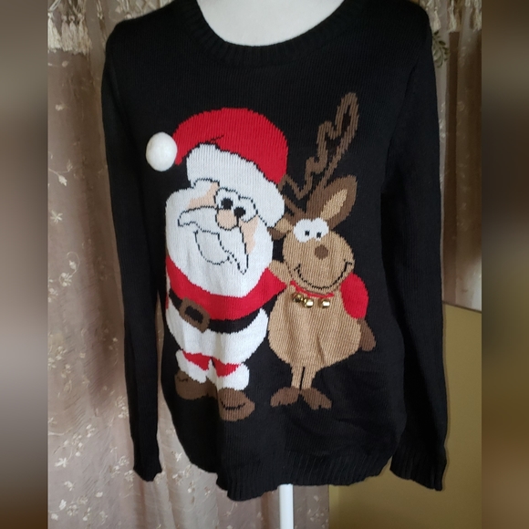 Ugly Christmas Sweater | Sweaters | Karen Scott Santa And Rudolph ...